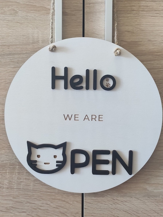 Double Sided Open Closed Sign for Business Custom Boutique - Etsy