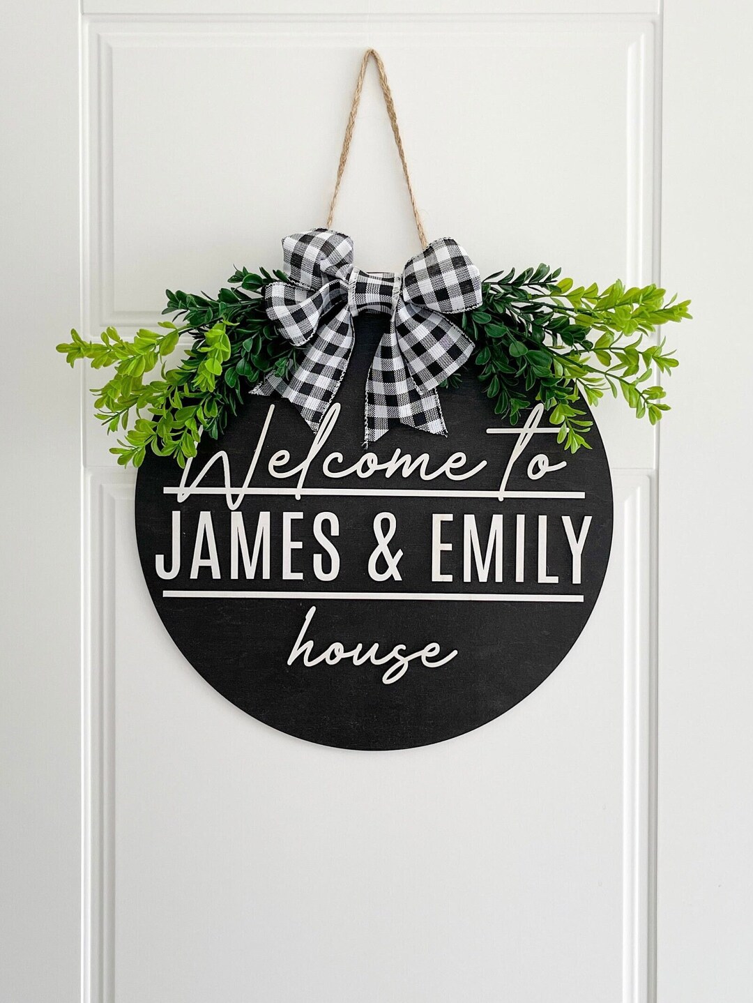Custom Welcome Door Sign, Front Door Decor, Wood Door Hanger Sign ...