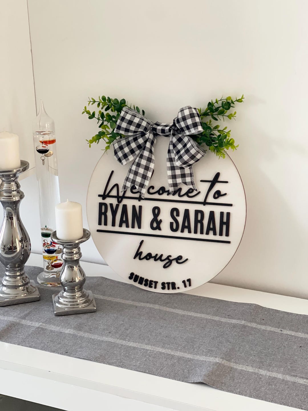 Personalized Family Door Sign, Welcome Door Name Sign | Hanger, Front ...