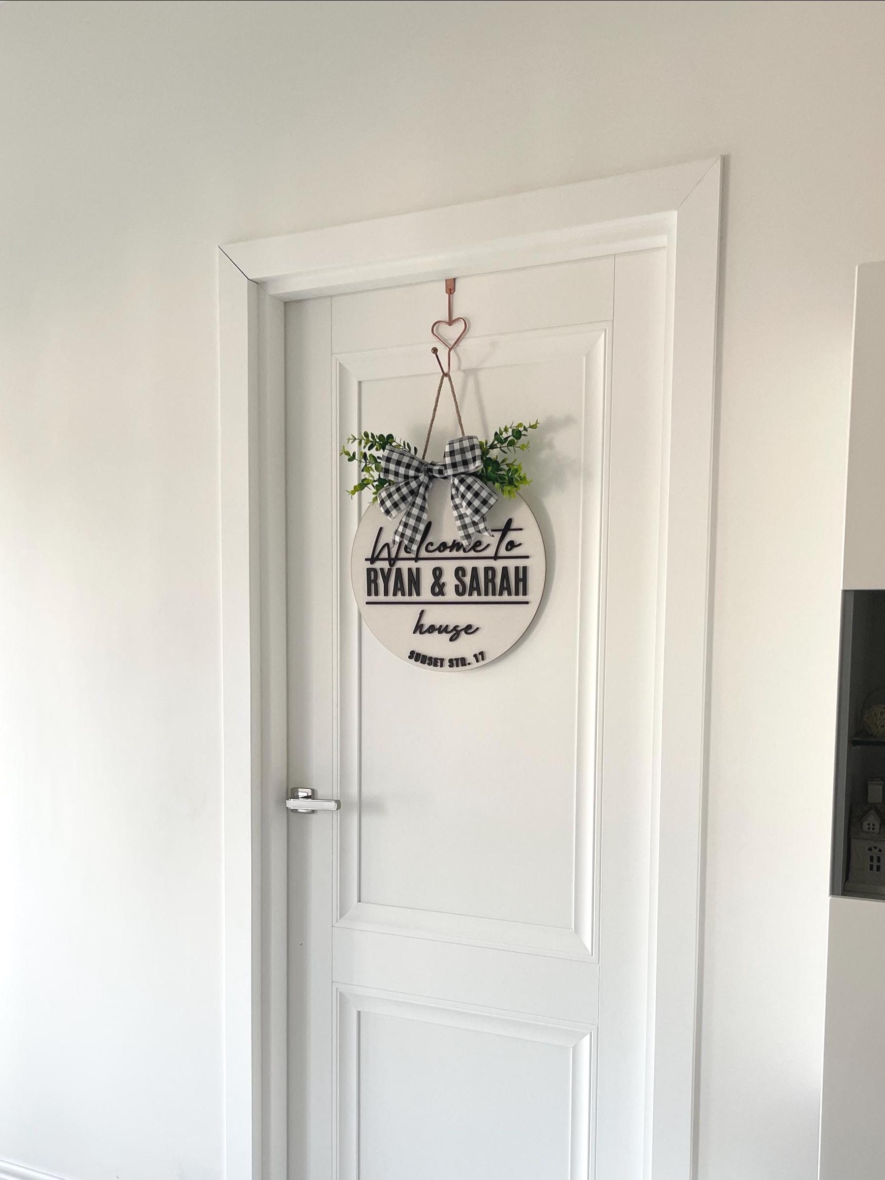 Personalized Family Door Sign, Welcome Door Name Sign | Hanger, Front ...