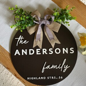Custom Name Door Hanger, Front Door Wreath, Last Name Family Signs ...