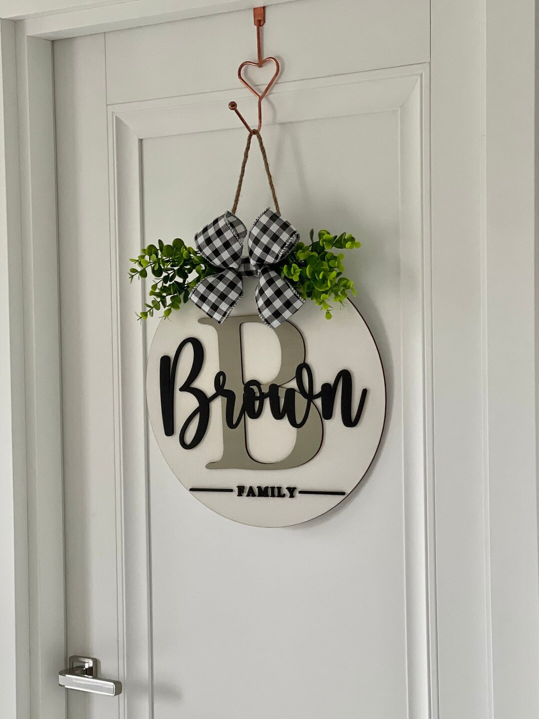 Welcome Wooden Monogram Family Last Name Sign - Custom Hanger ...