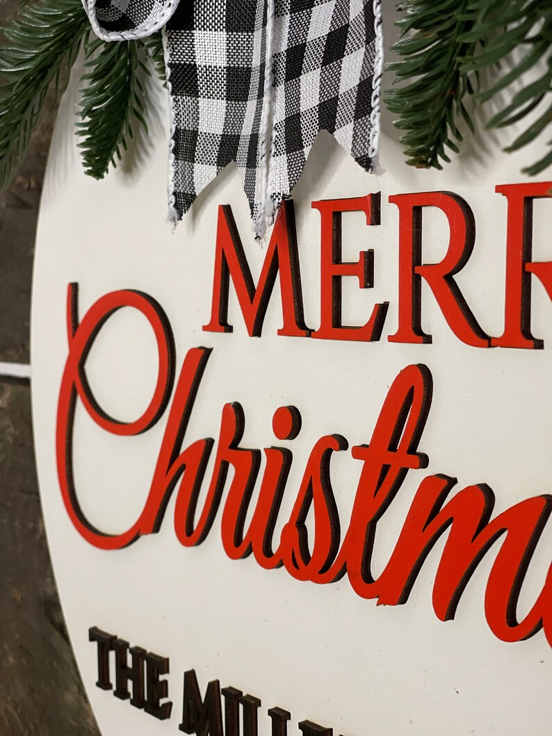 Personalized Christmas Family Name Sign, Wood Name Sign, Christmas ...