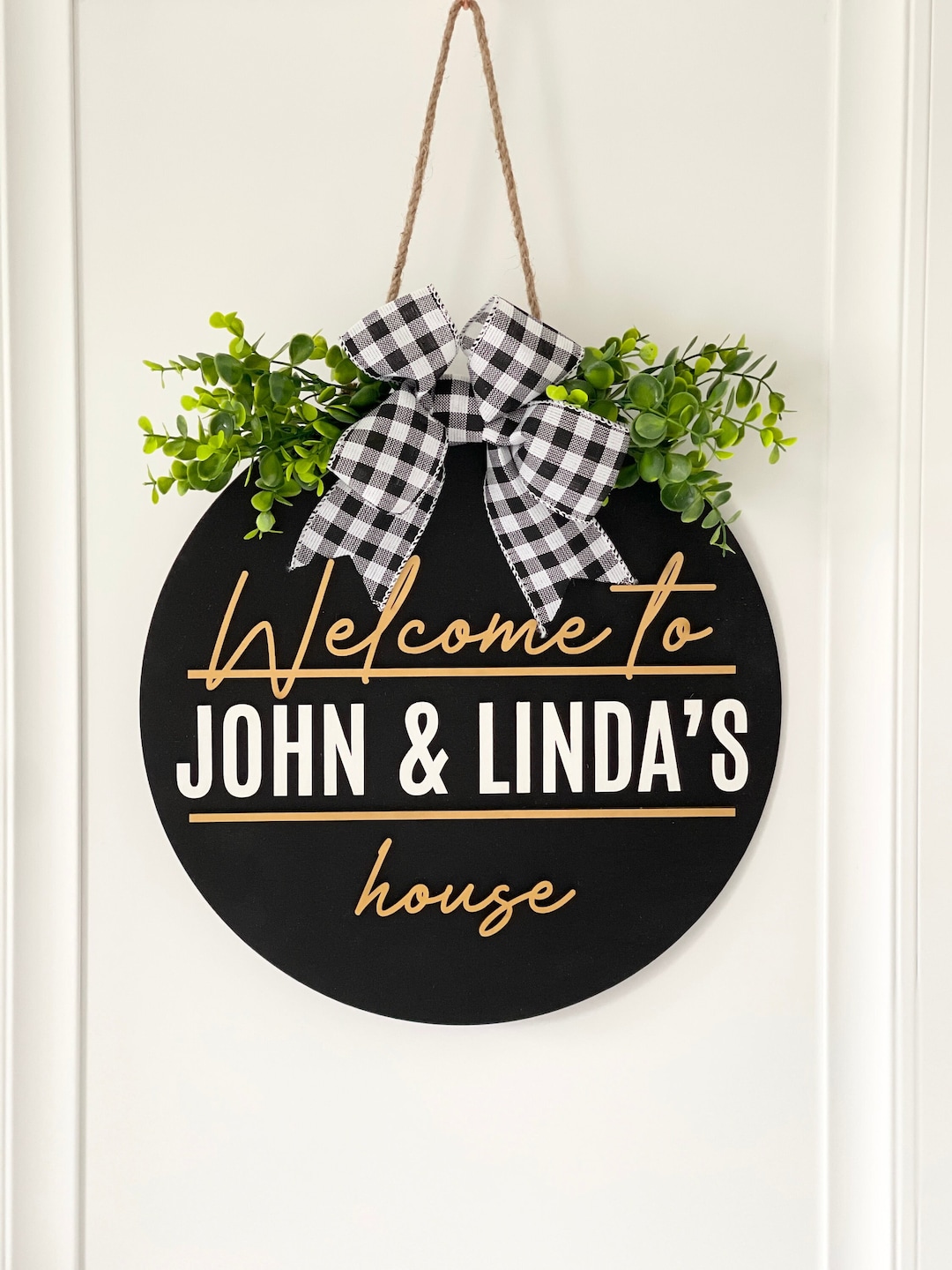 Front Door Wreath, Door Hanger, Custom Name Sign, Wall Decor Family ...