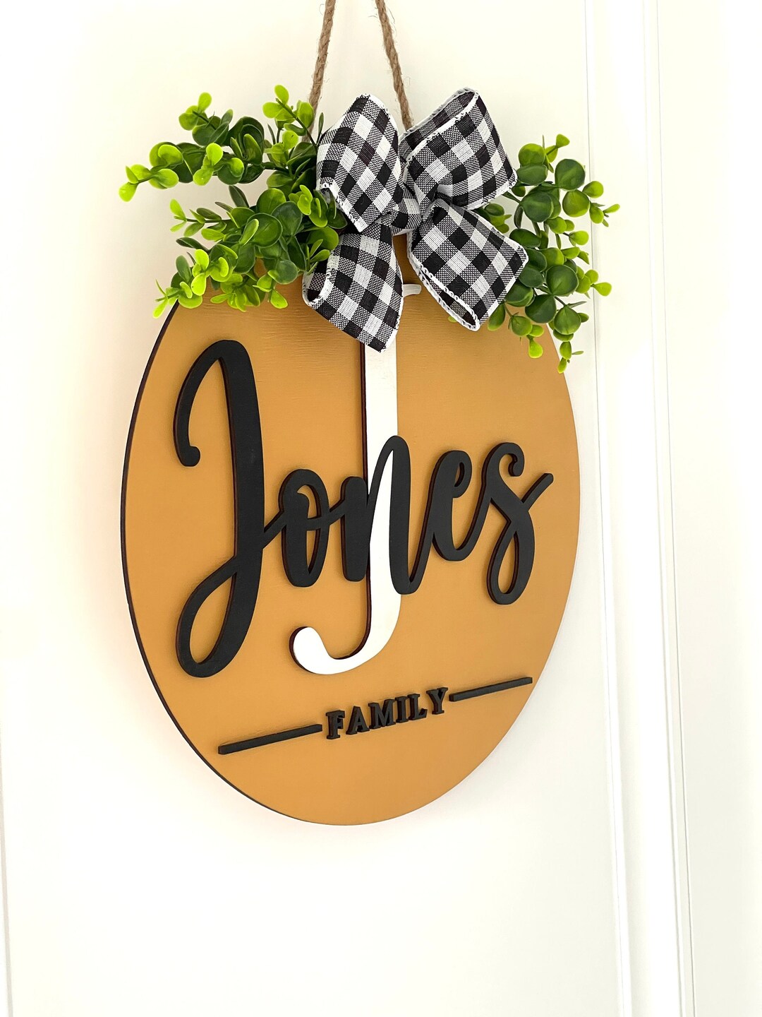 Front Door Wreath, Door Hanger, Custom Name Wreath Front Door, Family ...
