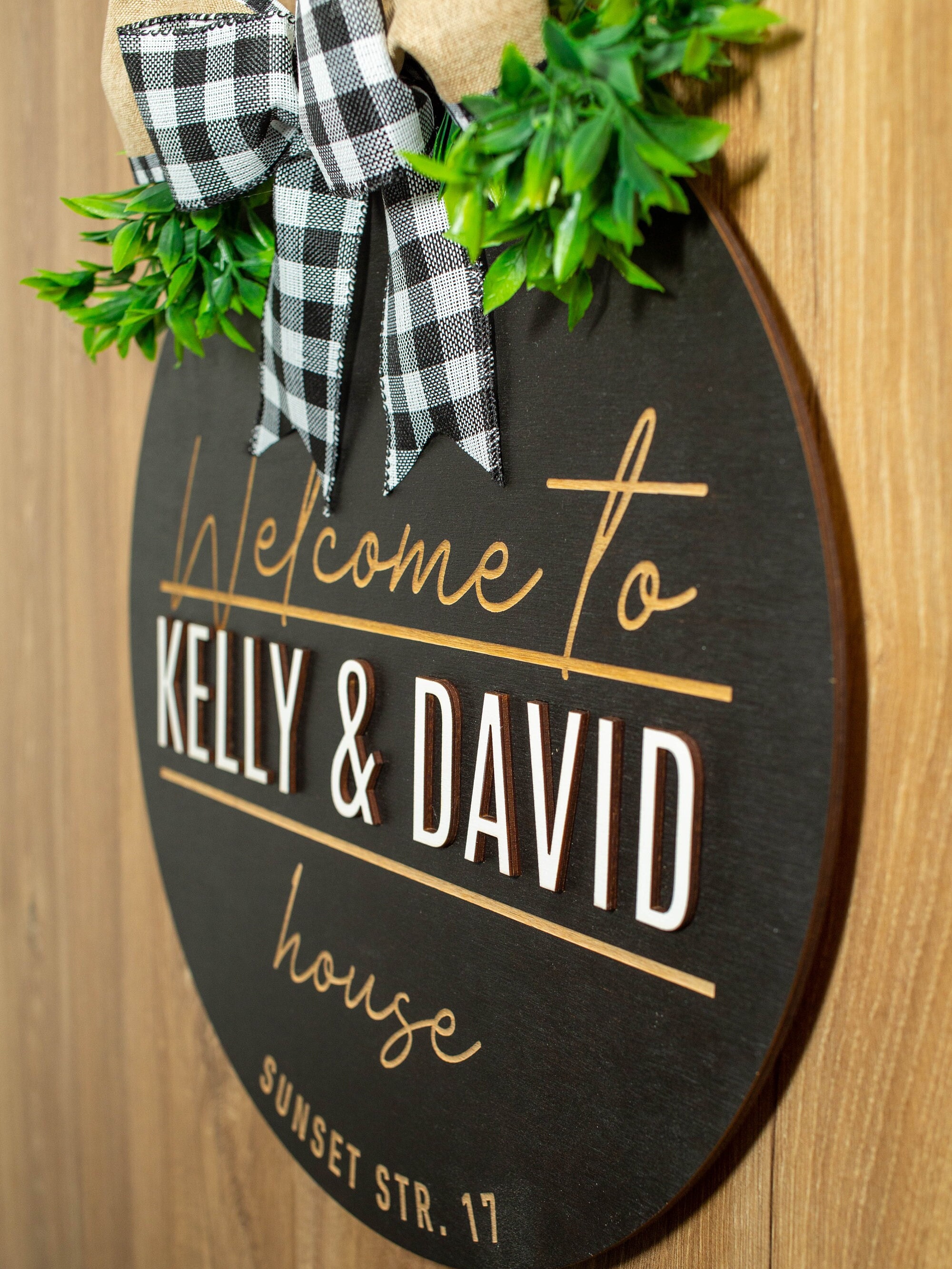 Personalized Door Sign, Door Hanger, Housewarming Gift, Family Name ...
