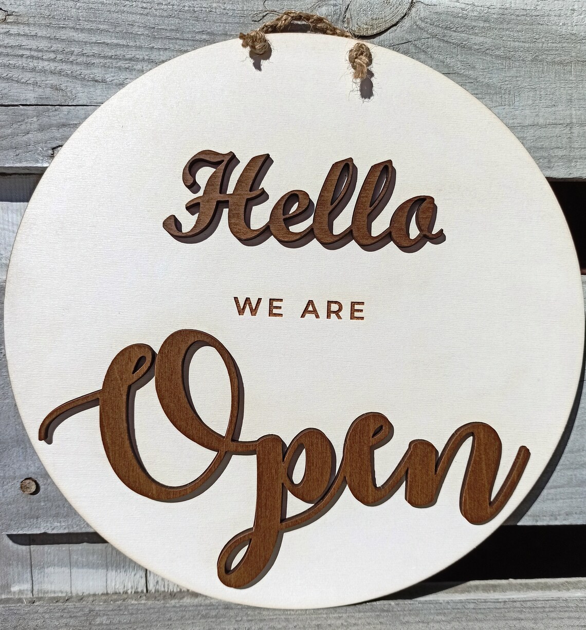 Double sided Open Closed Wood Round Sign Open Close Bar Sign | Etsy