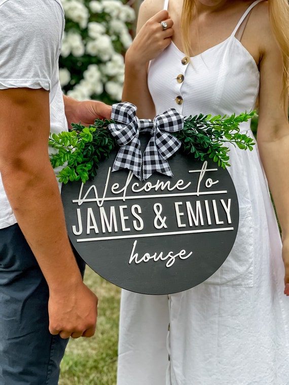 Custom Welcome Wood Door Sign Hanger Personalized - Etsy