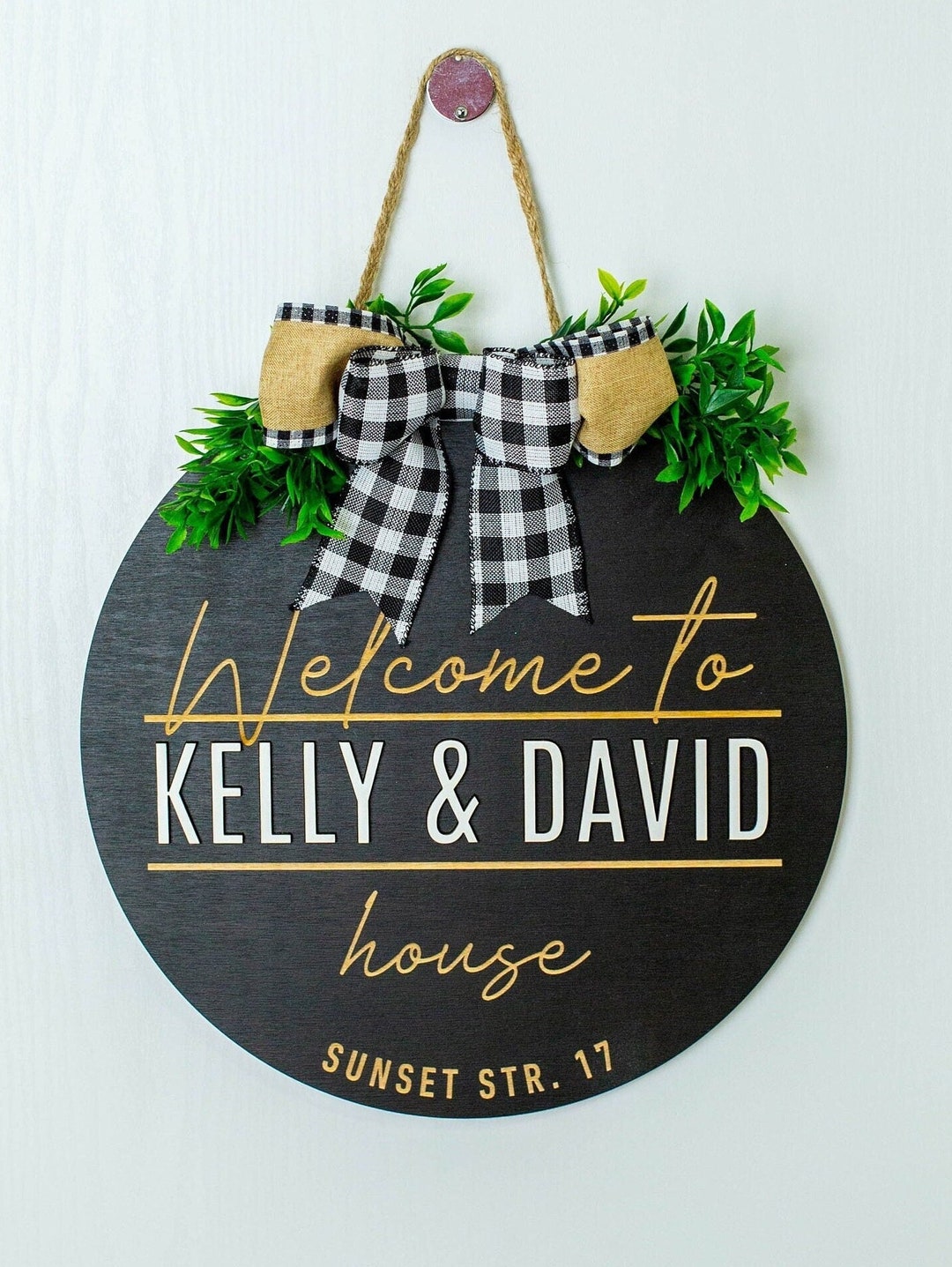 Personalized Door Sign, Door Hanger, Housewarming Gift, Family Name ...