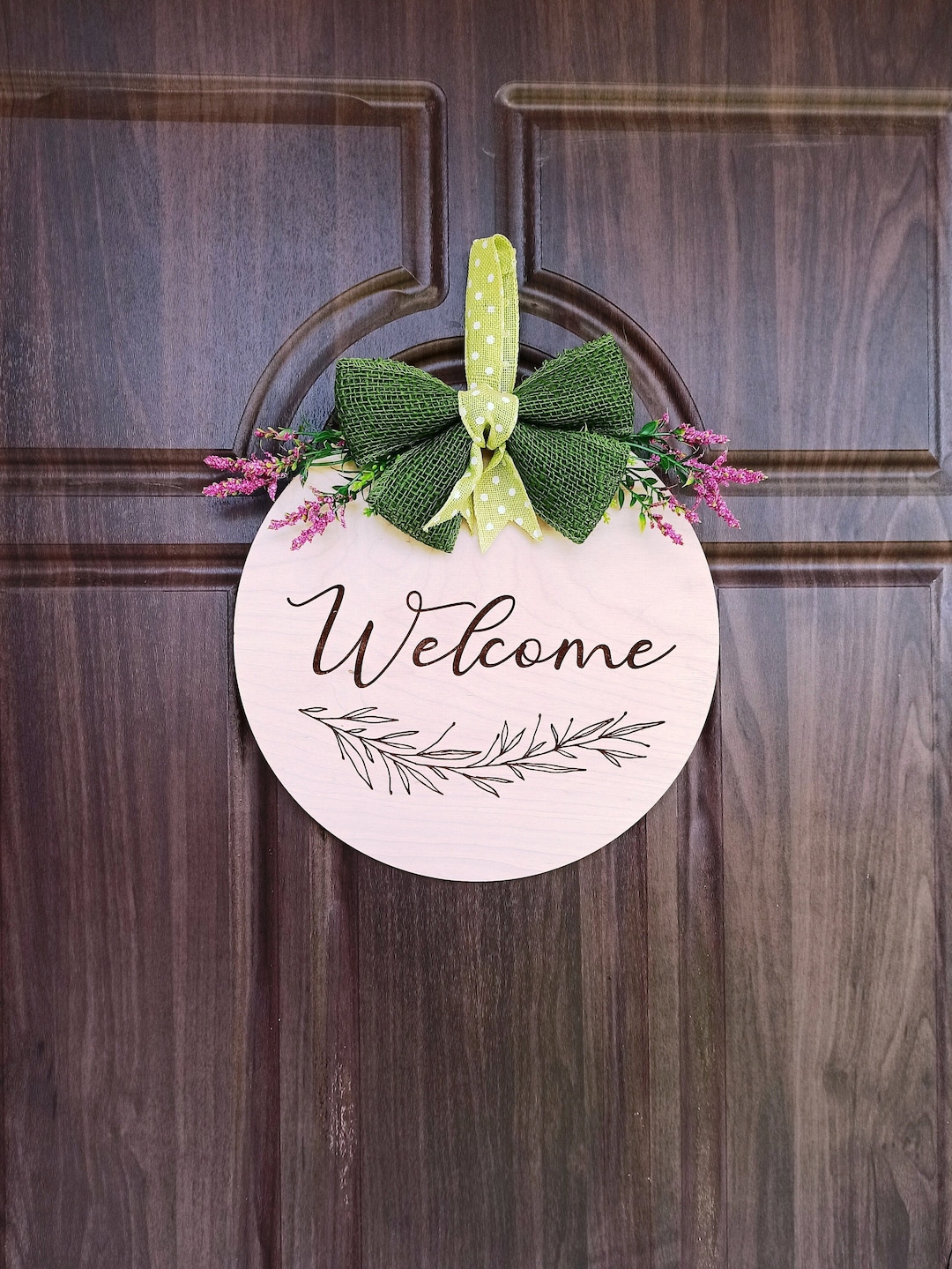 Welcome Door Sign, Personalized Door Decor, Nursery Outdoor Sign ...
