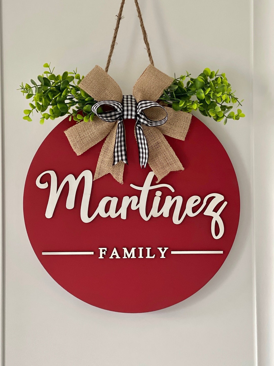 Custom Name Sign, Door Hanger, Front Door Wreath, Welcome Personalized ...