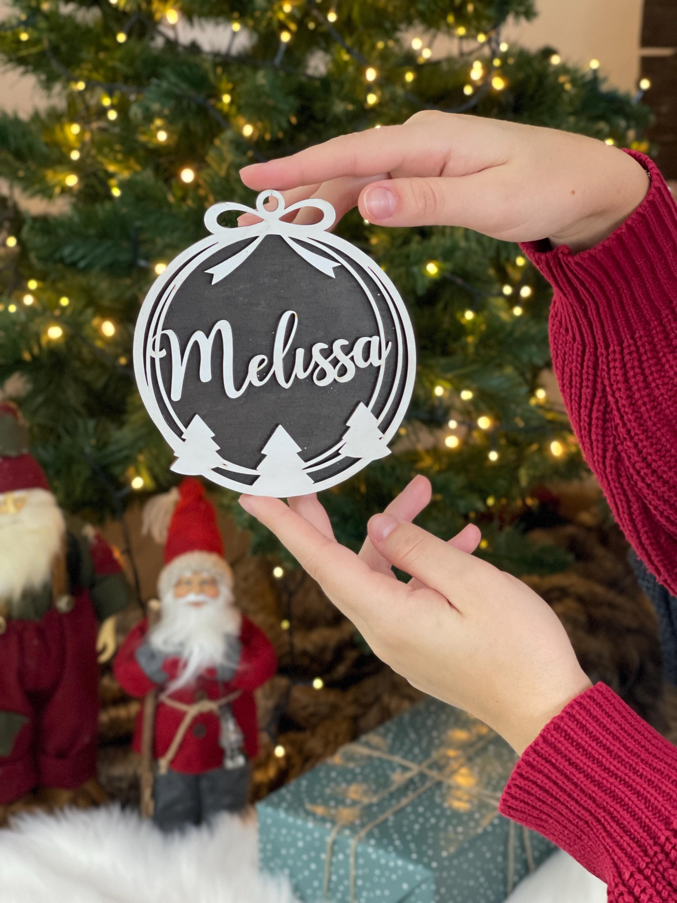 Personalized Christmas Cards - Custom Name Bauble, Xmas Baubles — Laser ...
