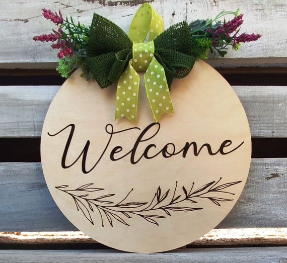 Welcome Door Sign Personalized Door Decor Nursery Outdoor | Etsy