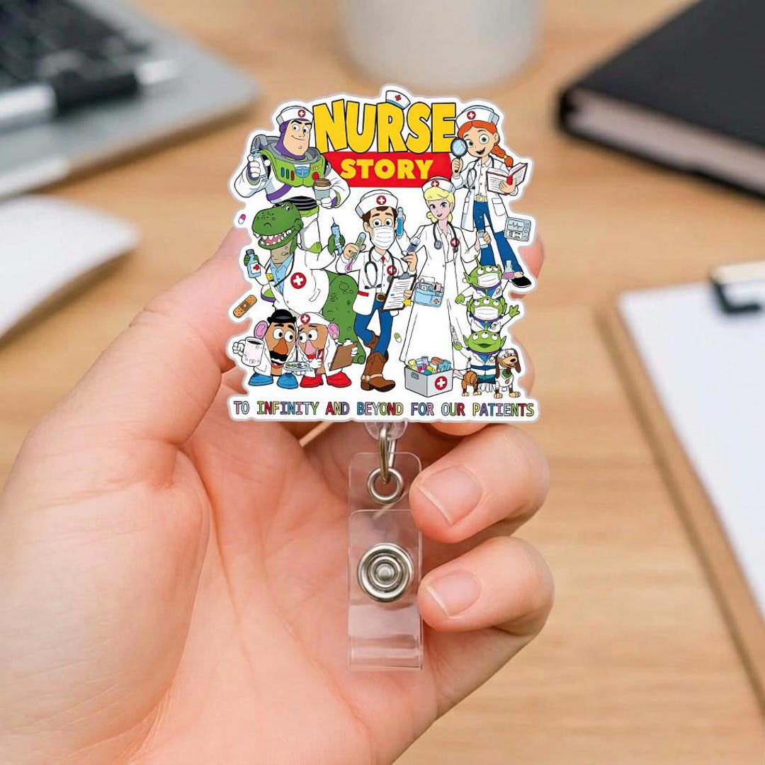 Disney Toy Story Nurse Badge Reel, Buzz and Woody Nurse ID Badge Holder ...