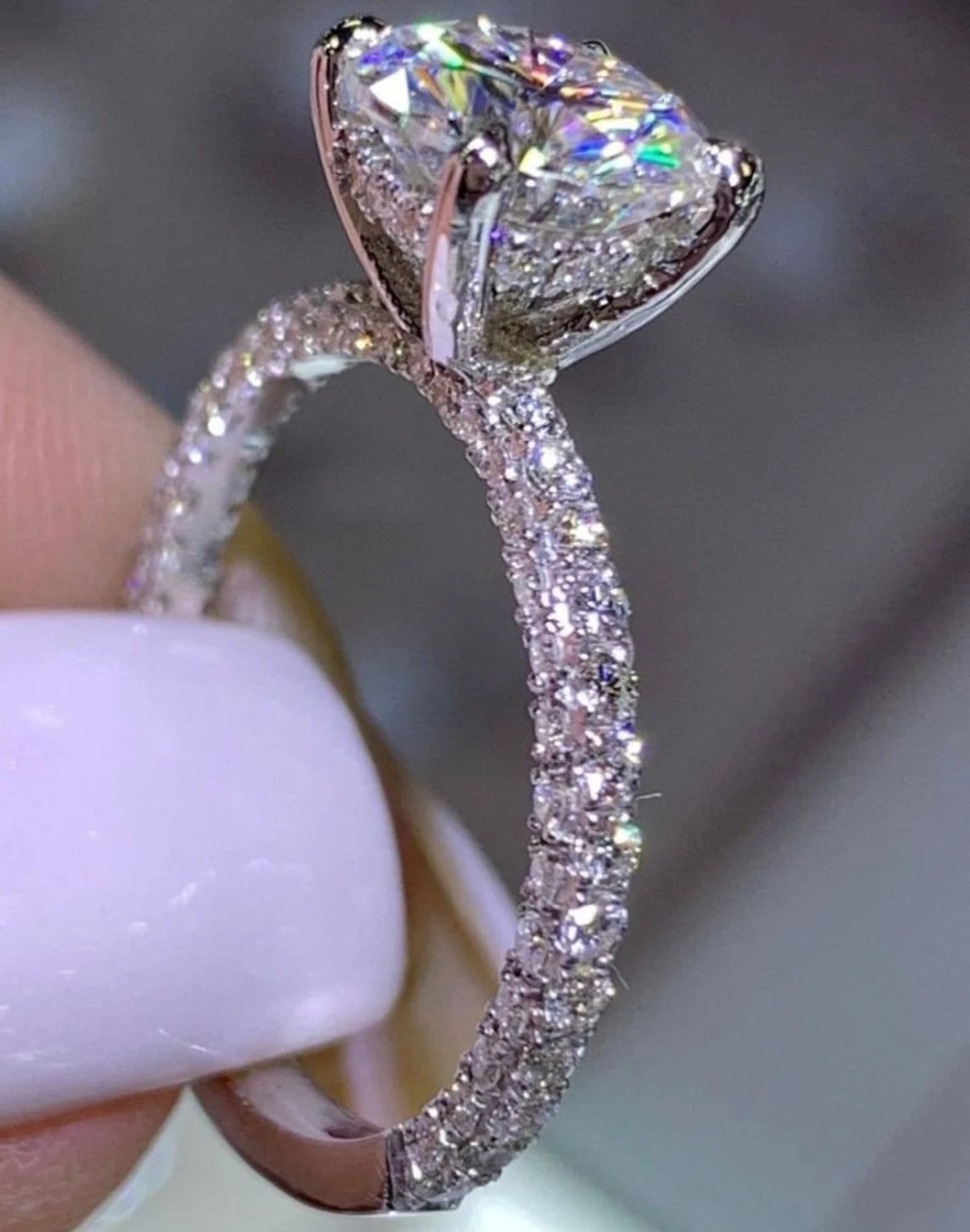 2ct Round Cut Engagement Ring. Diamond Engagement Ring. Bridal - Etsy