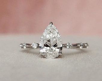 Pear Cut Lab Diamond - Etsy