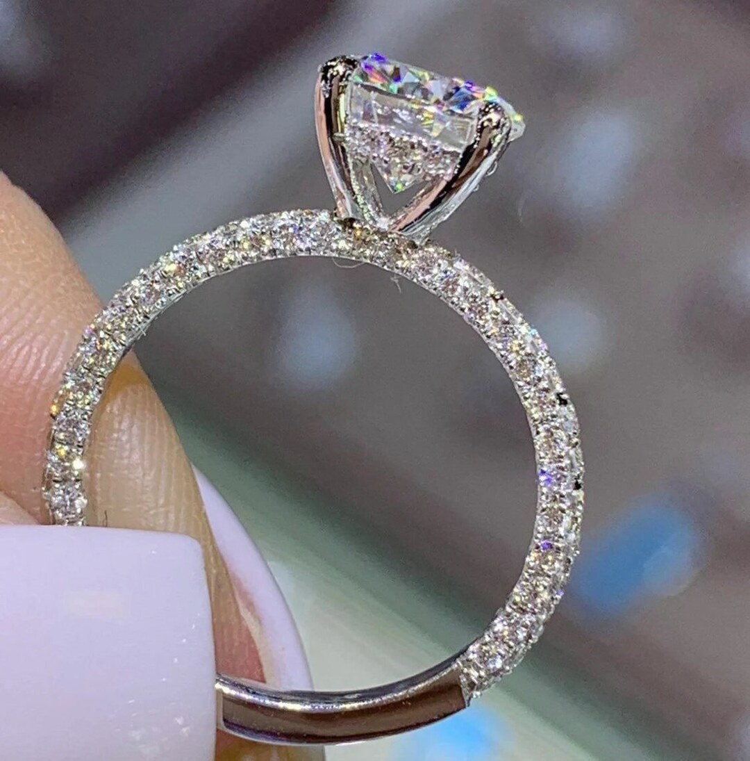 2ct Round Cut Engagement Ring. Diamond Engagement Ring. Bridal - Etsy