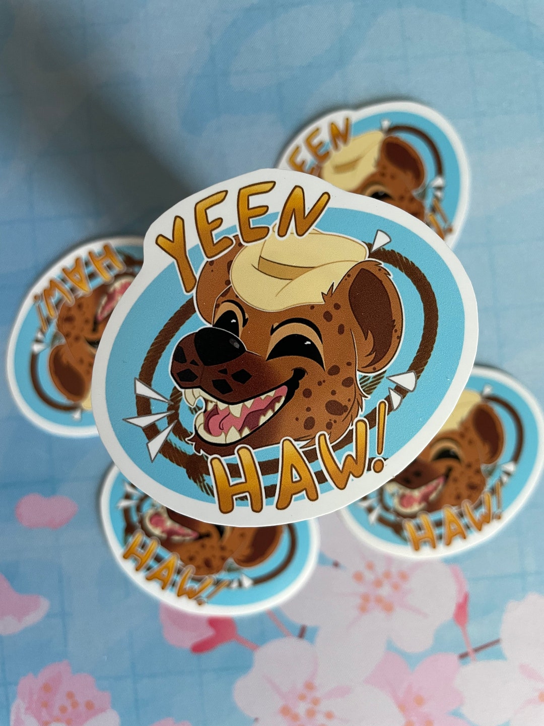 Yeen-haw! Hyena Cowboy Furry Sticker - Etsy