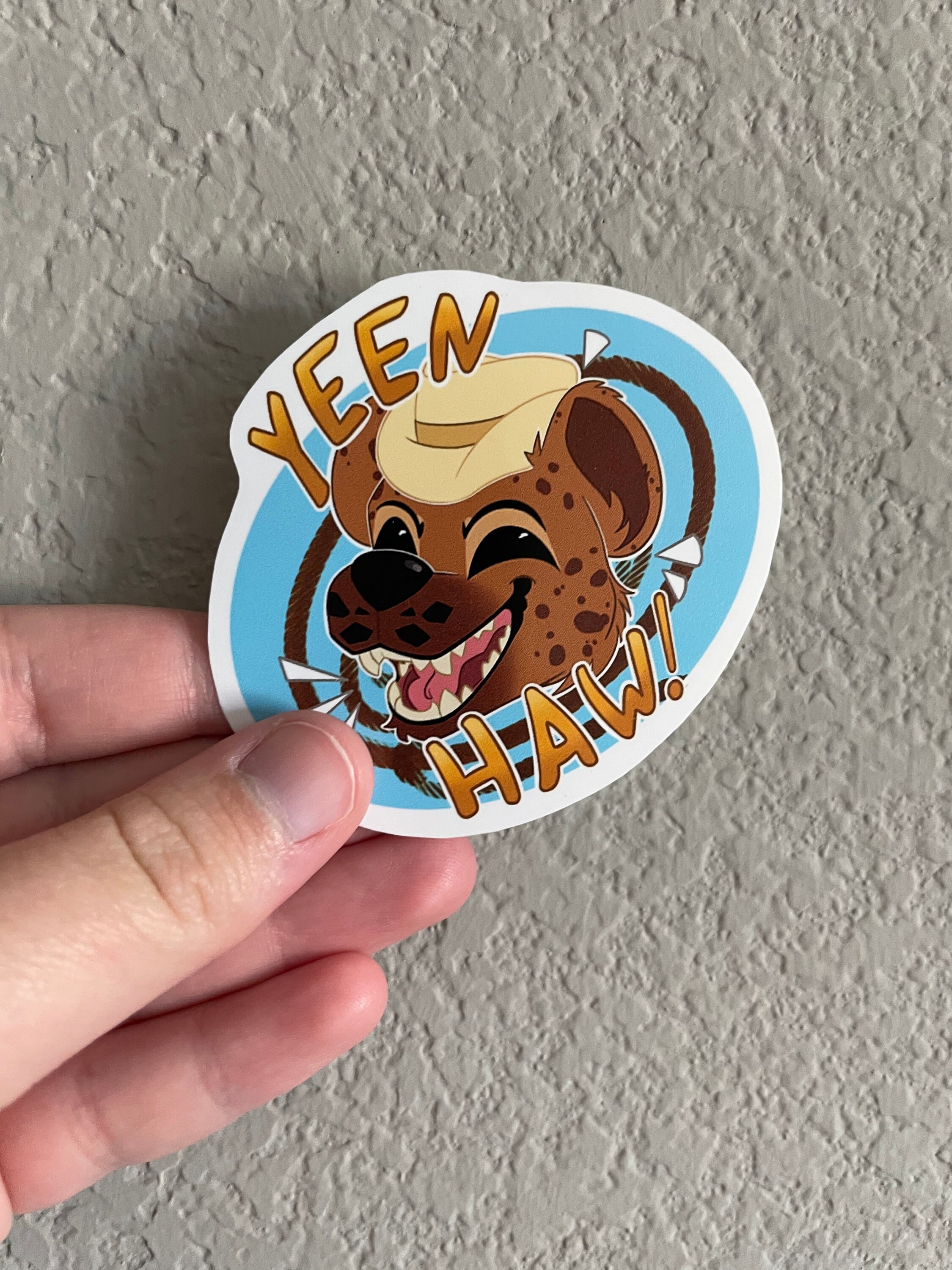 Yeen-haw! Hyena Cowboy Furry Sticker - Etsy