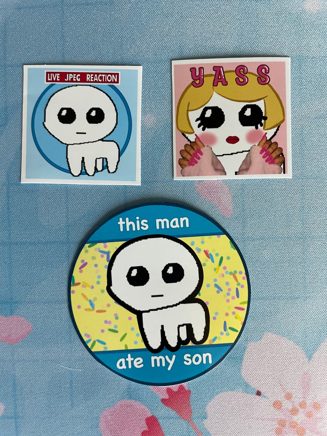TBH Creature Yippee 3 Pack Stickers | This Man Ate My Son, Yass, Live ...