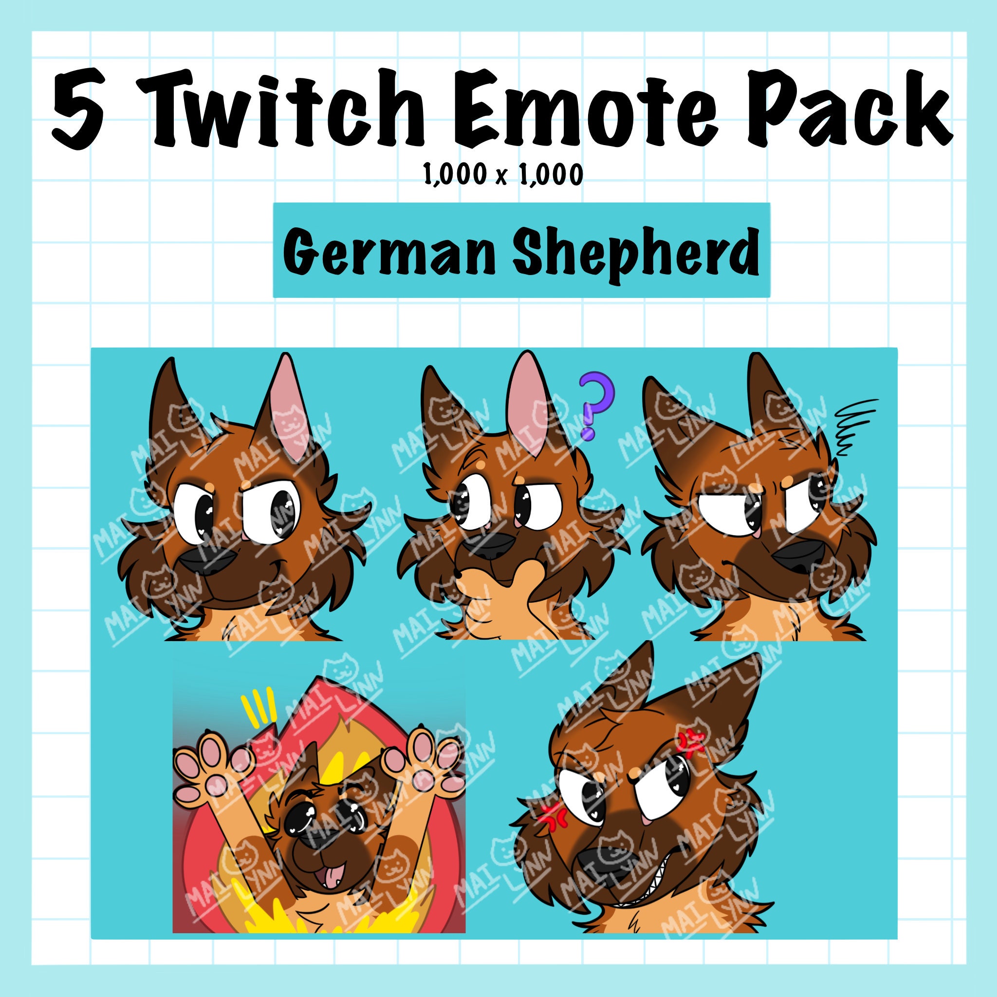 5 Twitch Emote Pack 2 - German Shepherds - Etsy