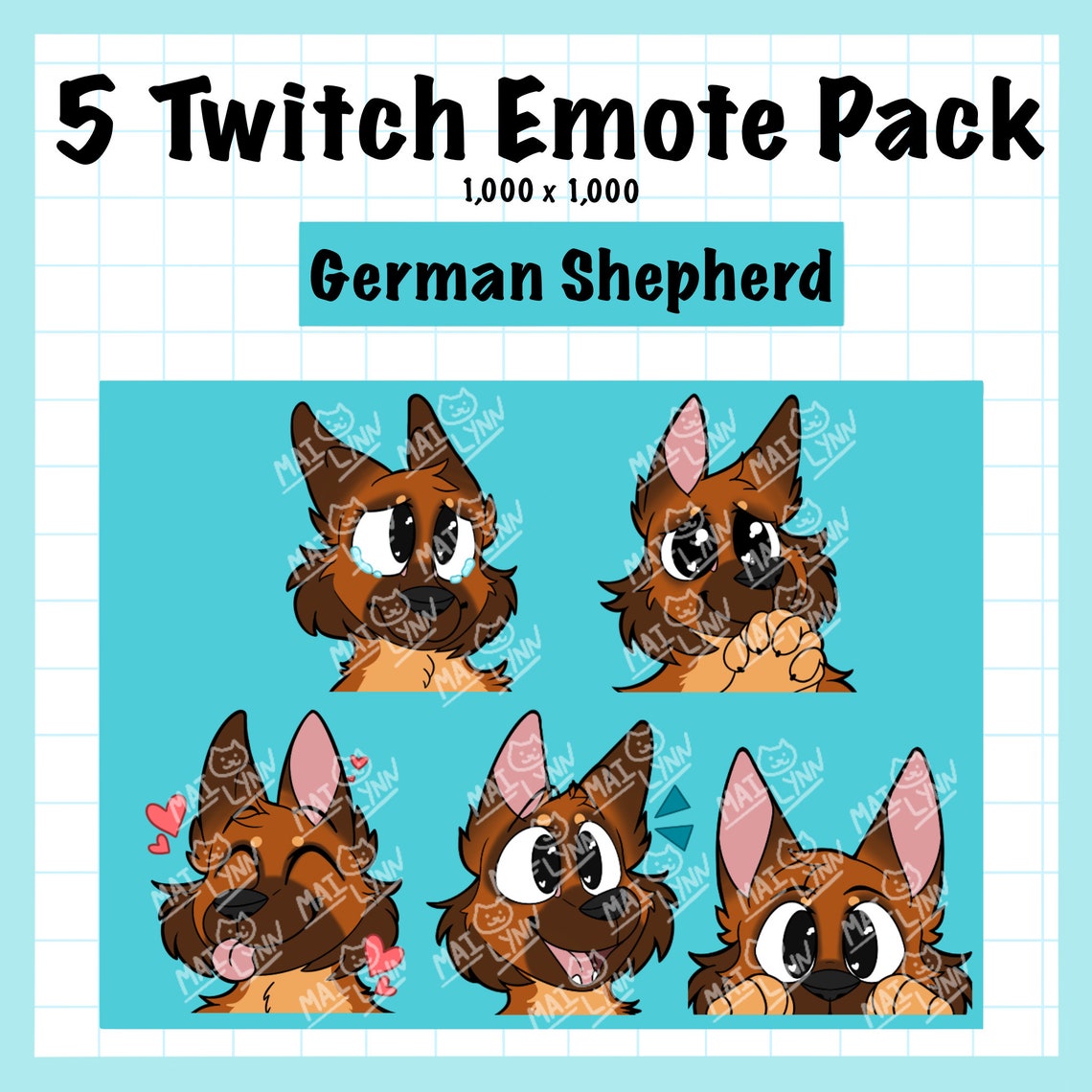 5 Twitch Emote Pack - German Shepherd - Etsy