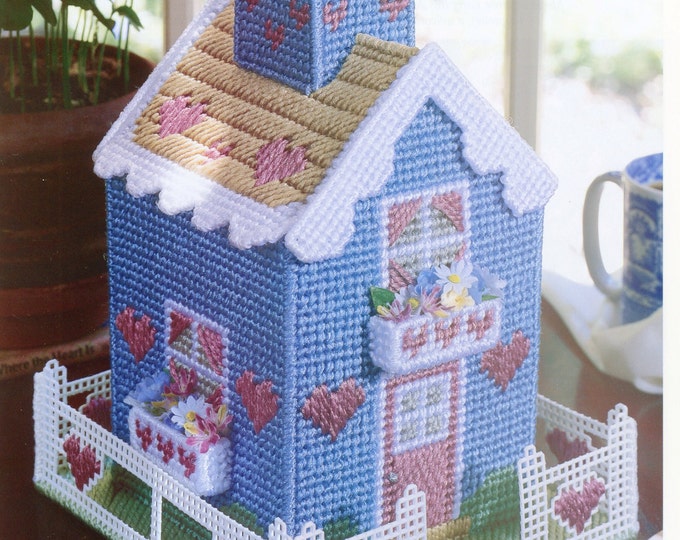 Country Cottage Tissue Covers Plastic Canvas Pattern Book House of ...
