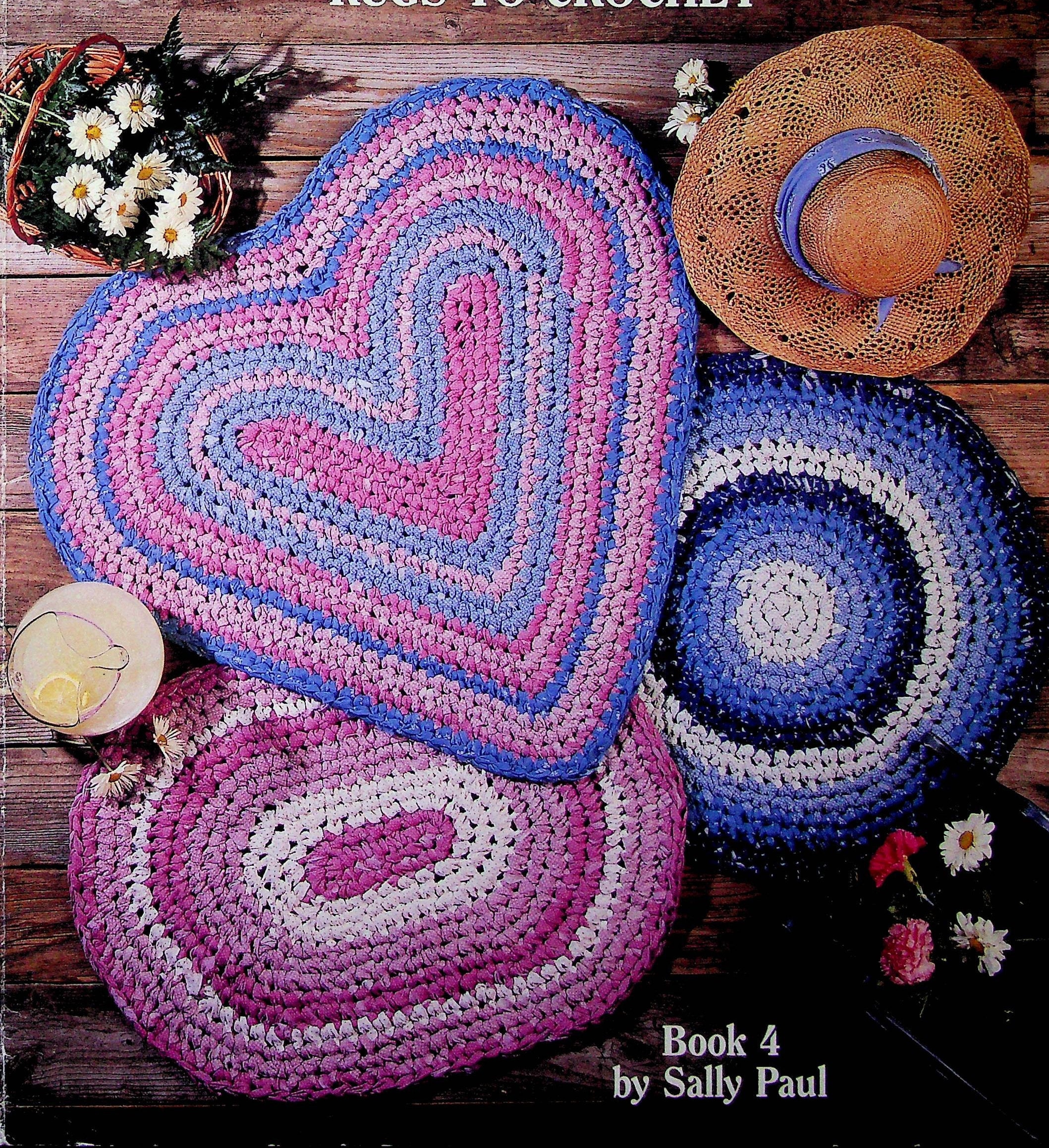 Crochet Rug Pattern Book Rags to Rugs 3 Designs Heart - Etsy