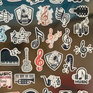 50 Pieces Music Sticker Musical Sticker Musical Notes Sticker Pack ...