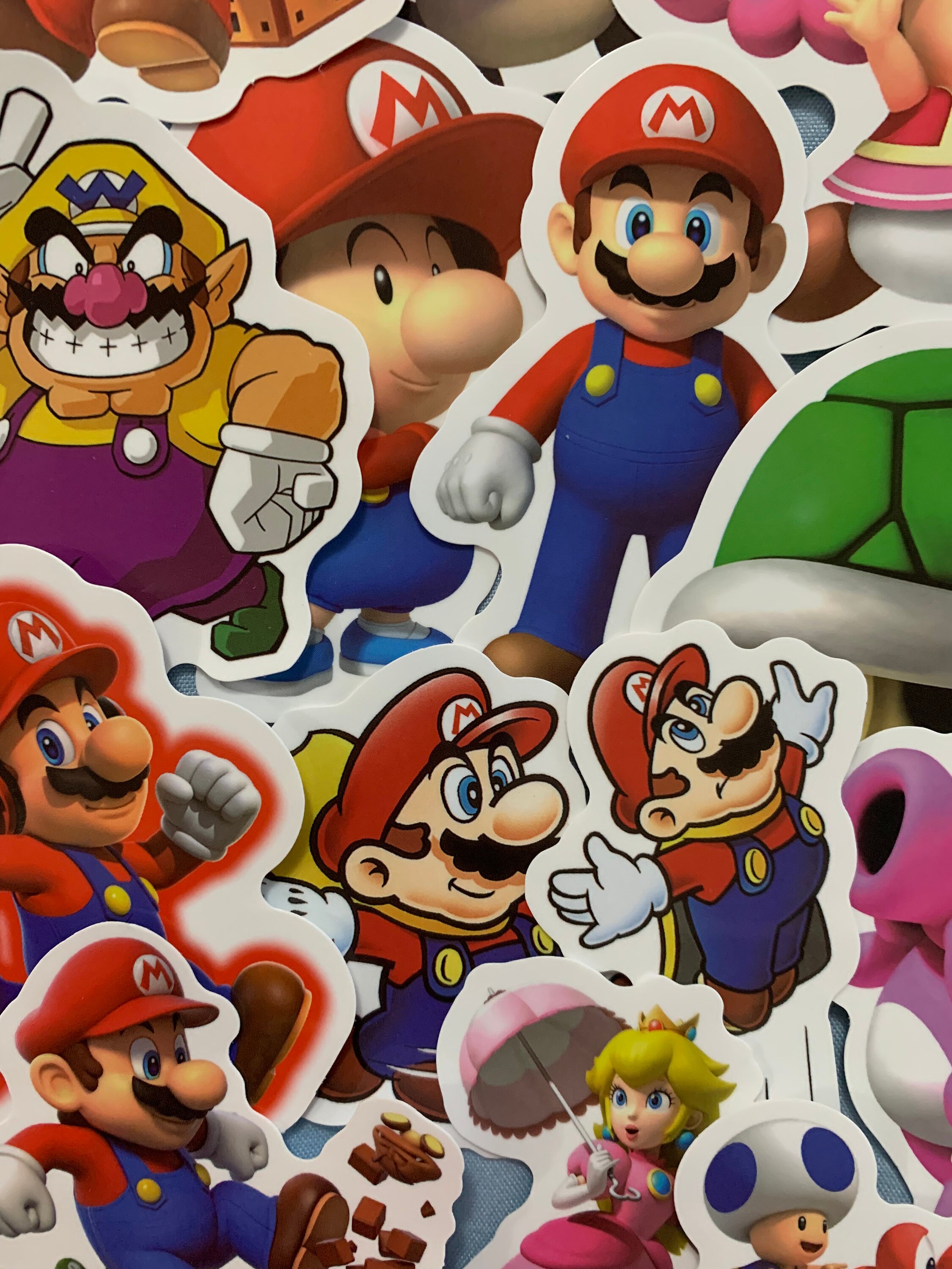 Mario Game Inspired Sticker and Cupcake Toppers Laptop Water Bottle ...