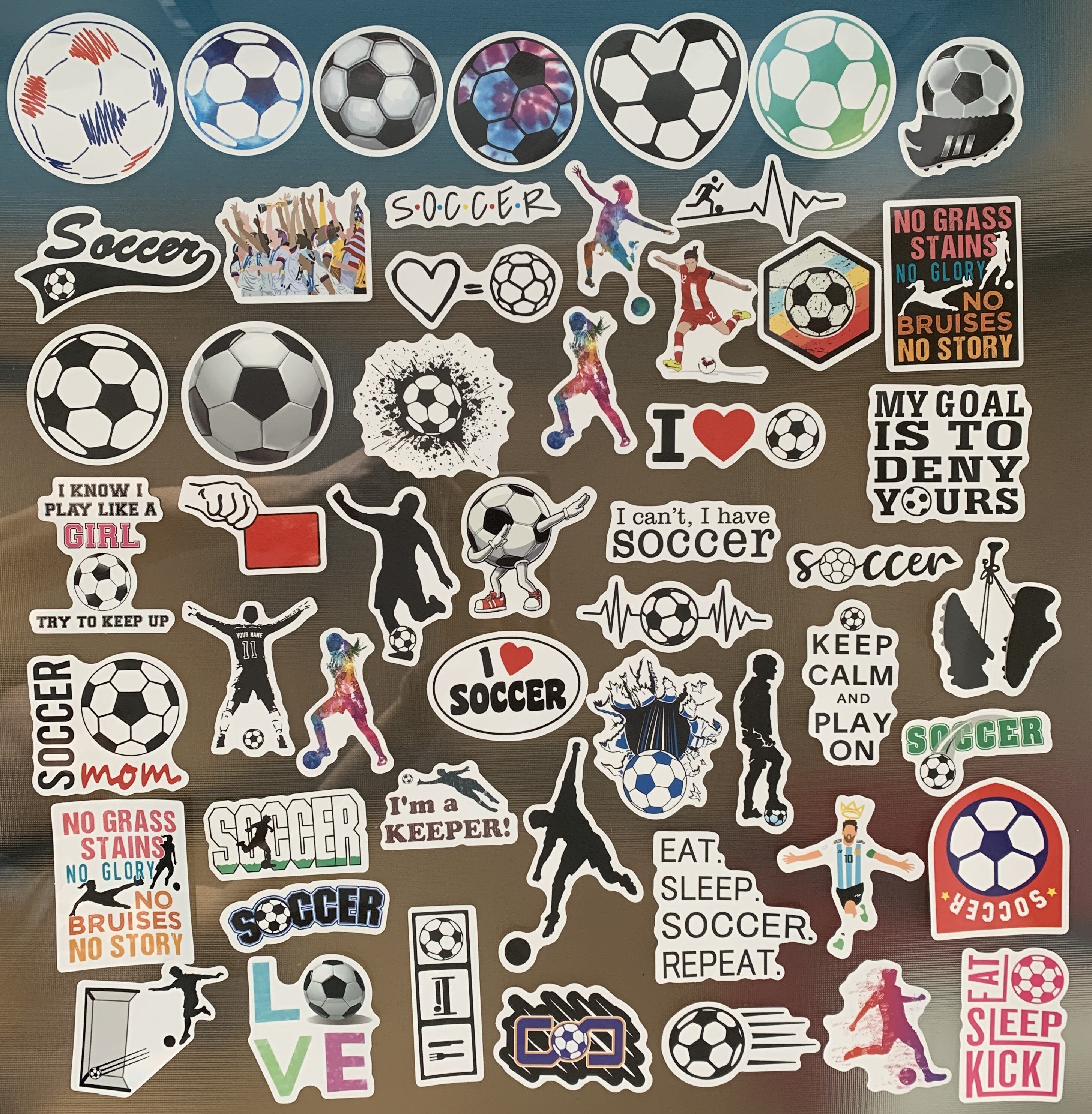 Soccer Sticker Pack Ball Sticker Sports Game Vinyl Waterbottle Laptop ...
