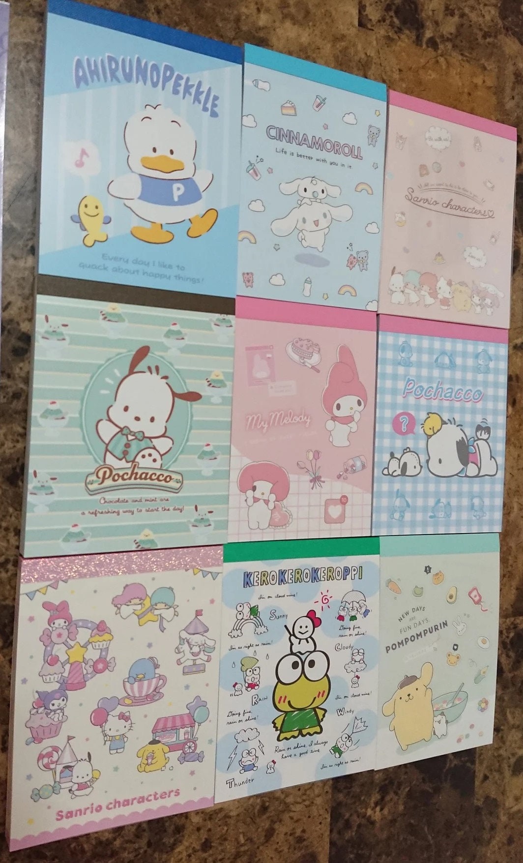 Sanrio Large and Mini Memo Paper Sampler Sheets Sticker Japanese Kawaii ...