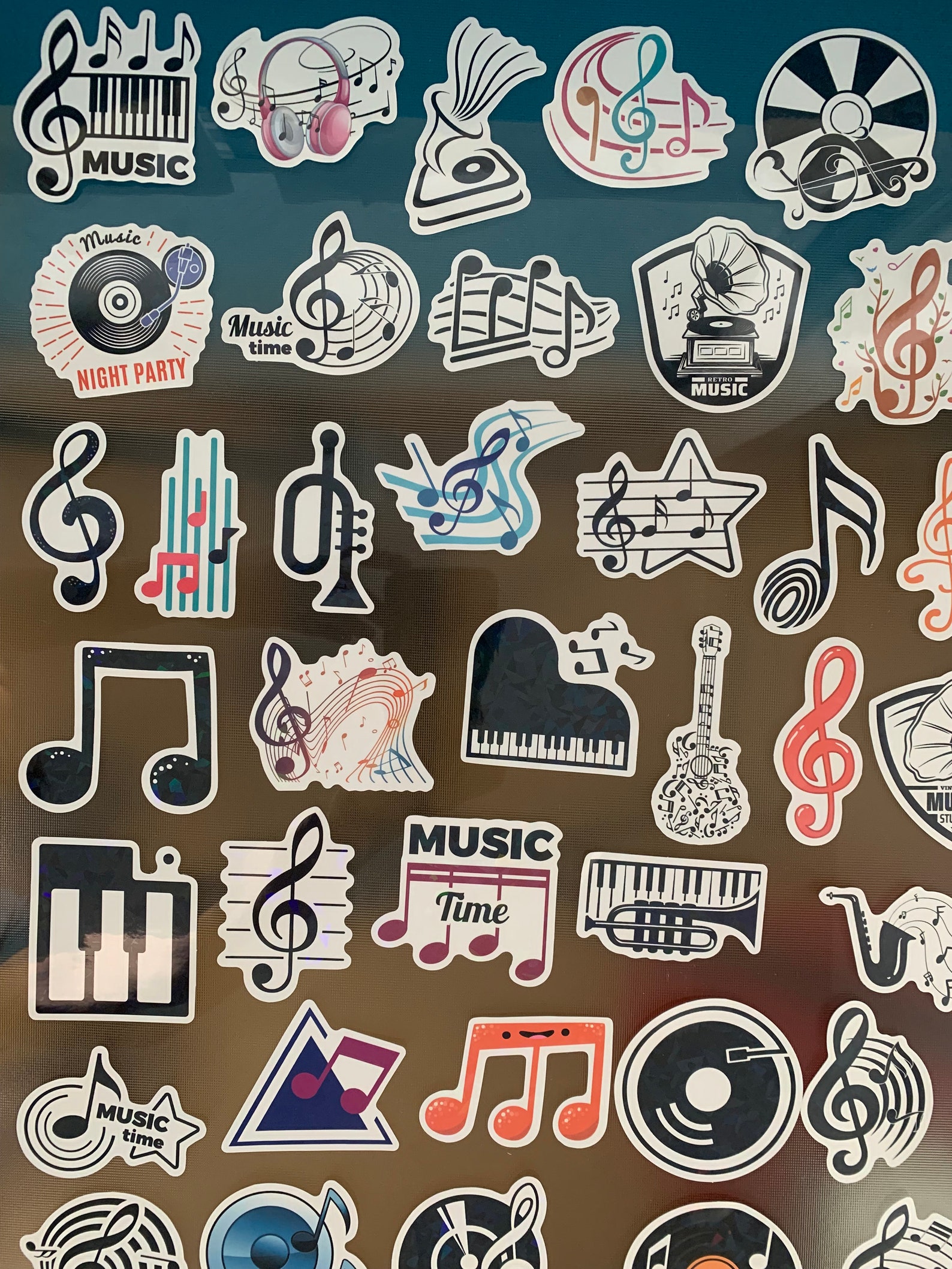 50 Pieces Music Sticker Musical Sticker Musical Notes Sticker Pack ...
