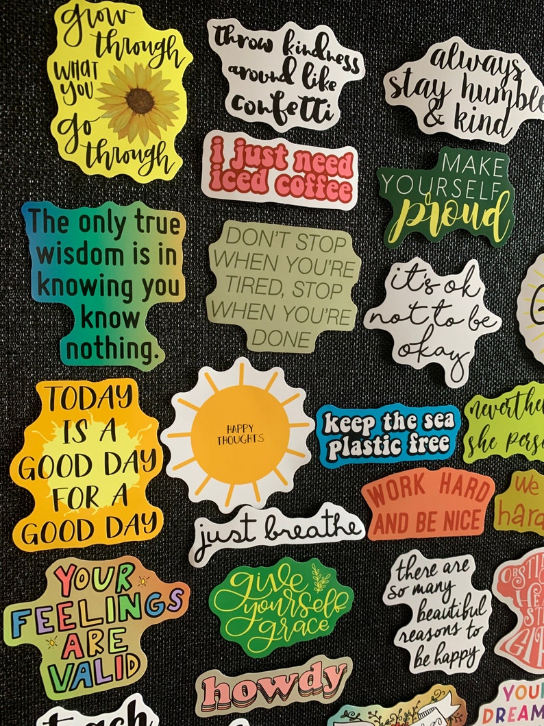 Inspirational Motivational Sticker Pack Positive Words Phrases Vinyl ...