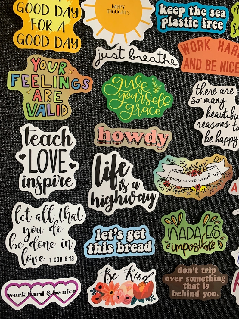 Inspirational Motivational Sticker Pack Positive Words Phrases Vinyl ...