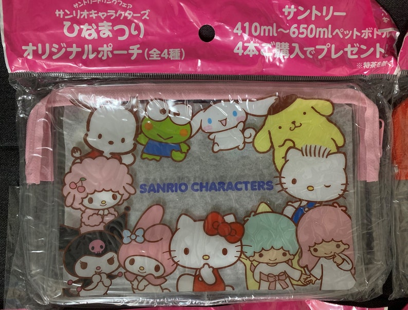 Sanrio PVC Zipper Pouch Hello Kitty Cinnamoroll Pompompurin Kuromi ...