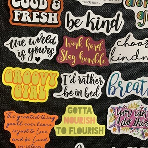 Inspirational Motivational Sticker Pack Positive Words Phrases Vinyl ...