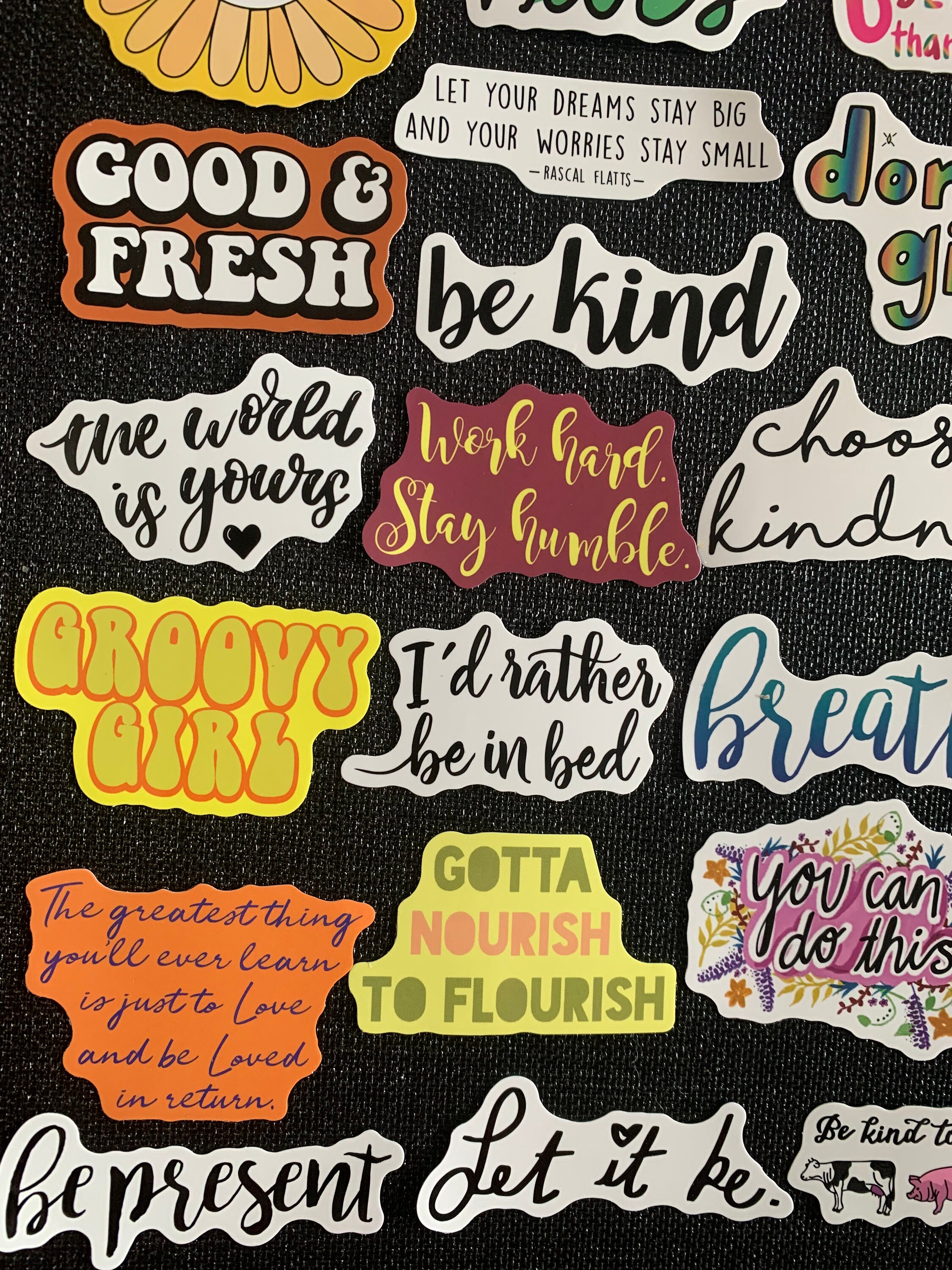 Inspirational Motivational Sticker Pack Positive Words Phrases Vinyl ...