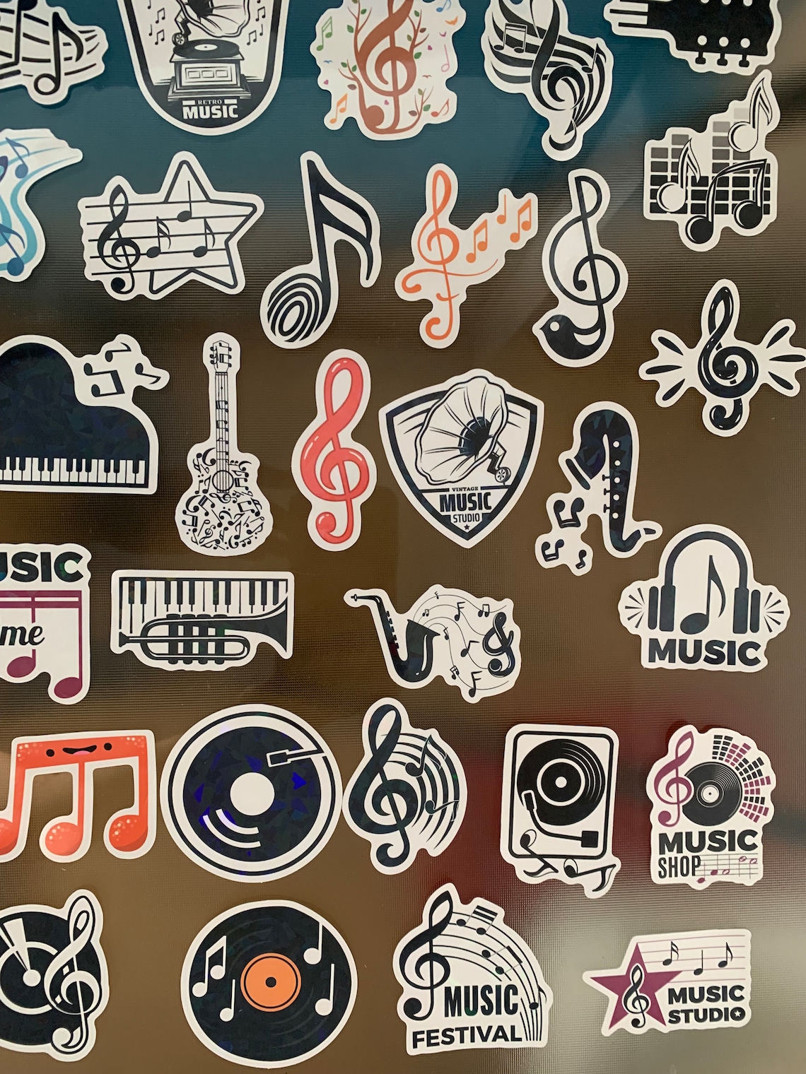50 Pieces Music Sticker Musical Sticker Musical Notes Sticker Pack ...