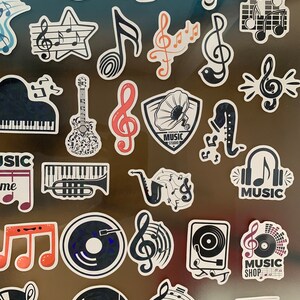 50 Pieces Music Sticker Musical Sticker Musical Notes Sticker Pack ...