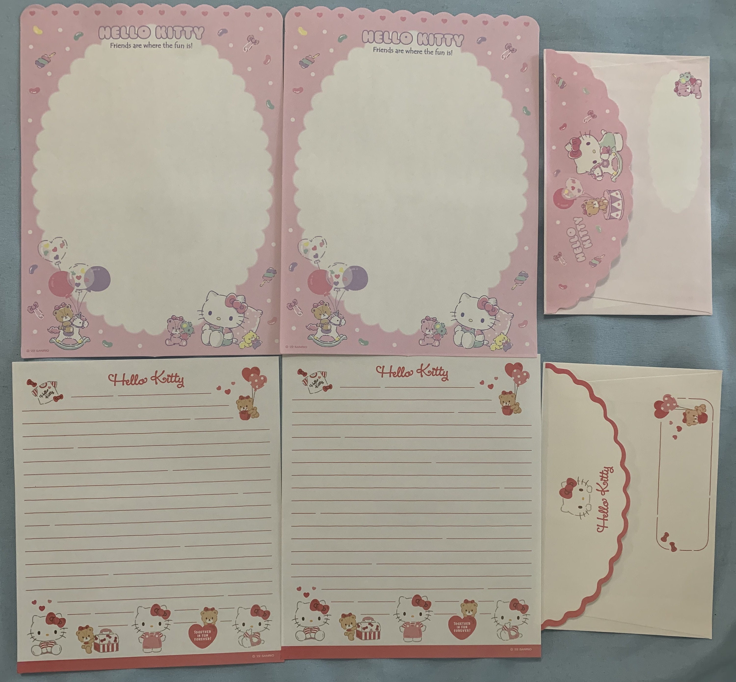 Sanrio Hello Kitty Paper Stationeries Memo Sheets Envelopes Stickers ...