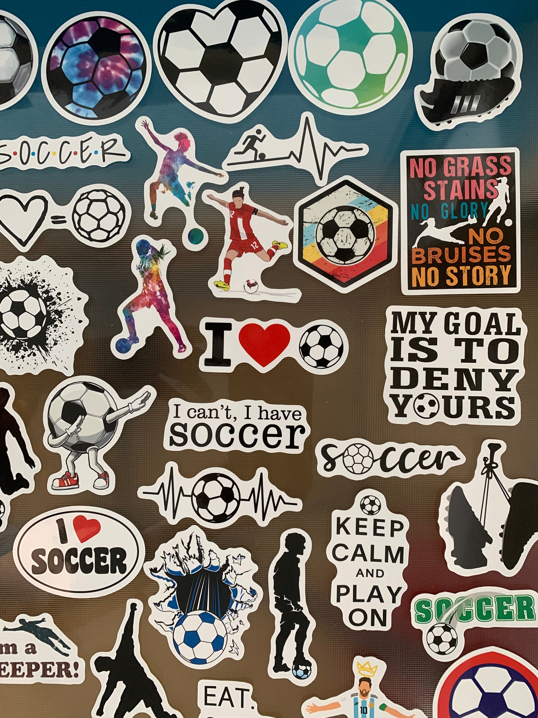 Soccer Sticker Pack Ball Sticker Sports Game Vinyl Waterbottle Laptop ...