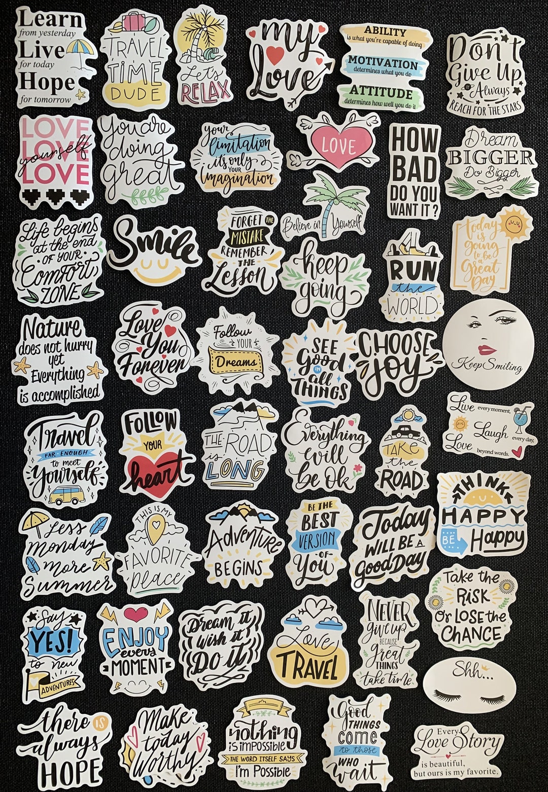 Inspirational Motivational Sticker Pack Positive Words Phrasesquotes ...