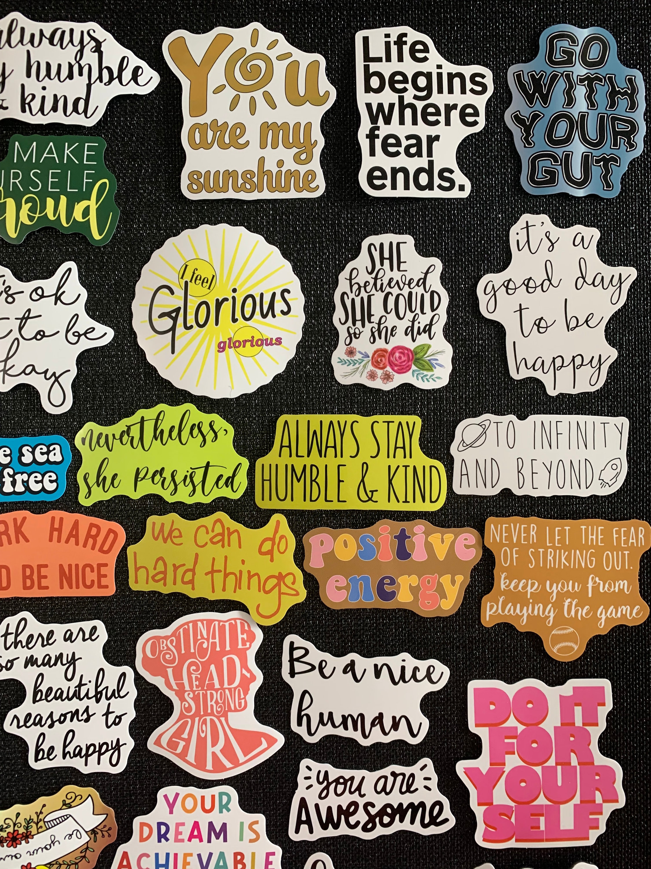 Inspirational Motivational Sticker Pack Positive Words Phrases Vinyl ...