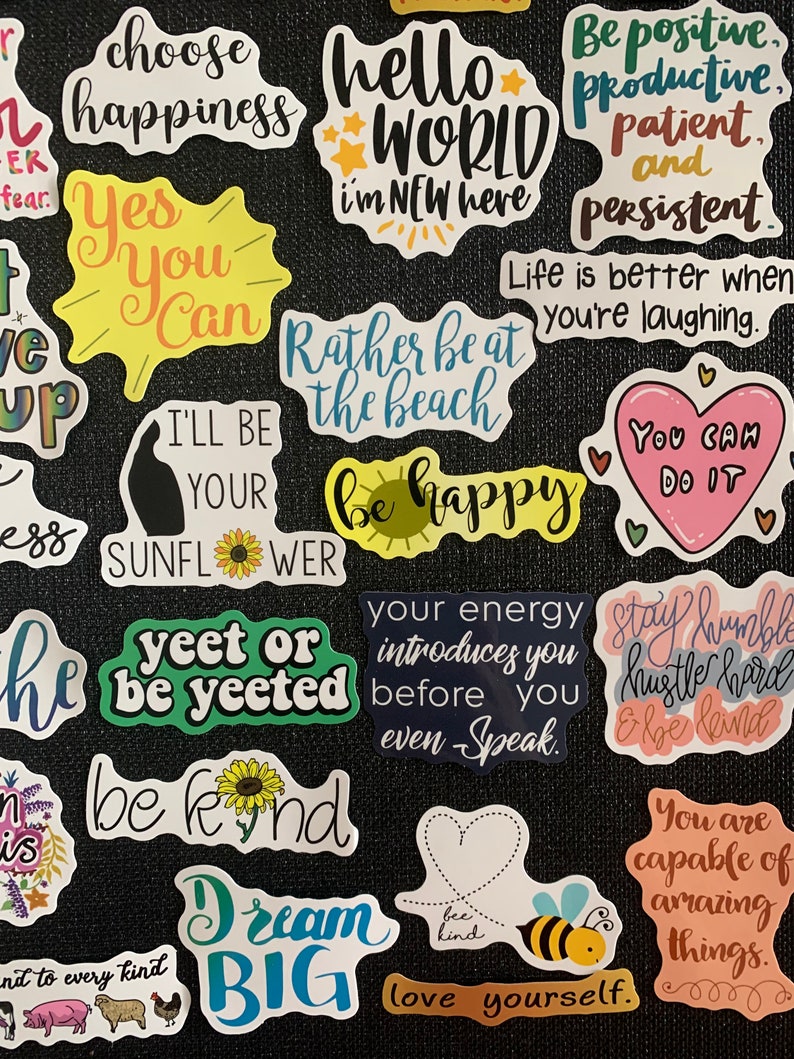 Inspirational Motivational Sticker Pack Positive Words Phrases Vinyl ...