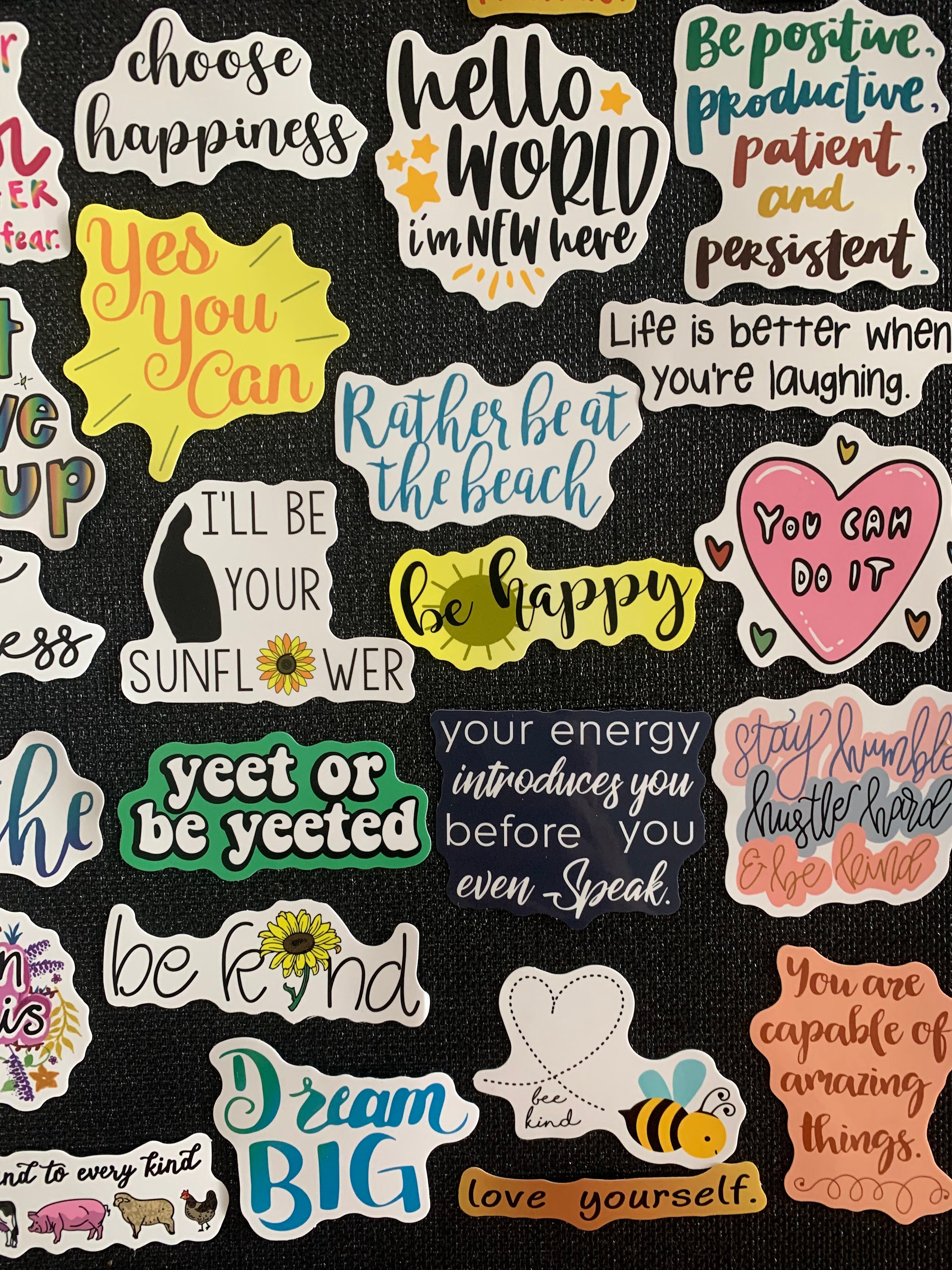 Inspirational Motivational Sticker Pack Positive Words Phrases Vinyl ...