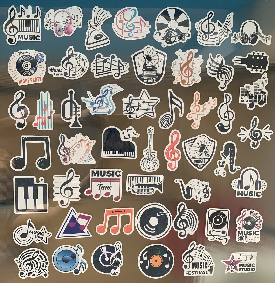 50 Pieces Music Sticker Musical Sticker Musical Notes Sticker Pack ...