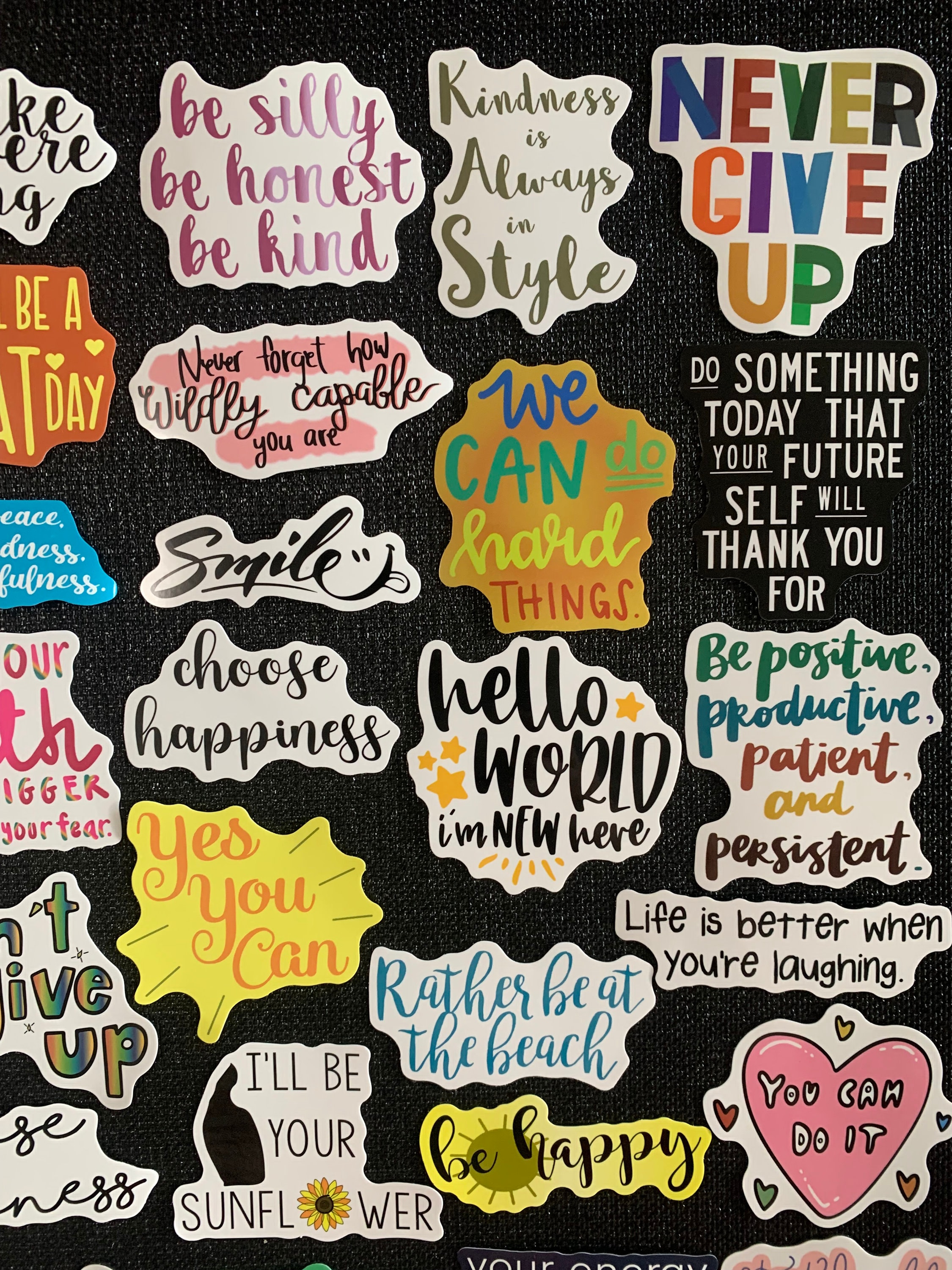 Inspirational Motivational Sticker Pack Positive Words Phrases Vinyl ...