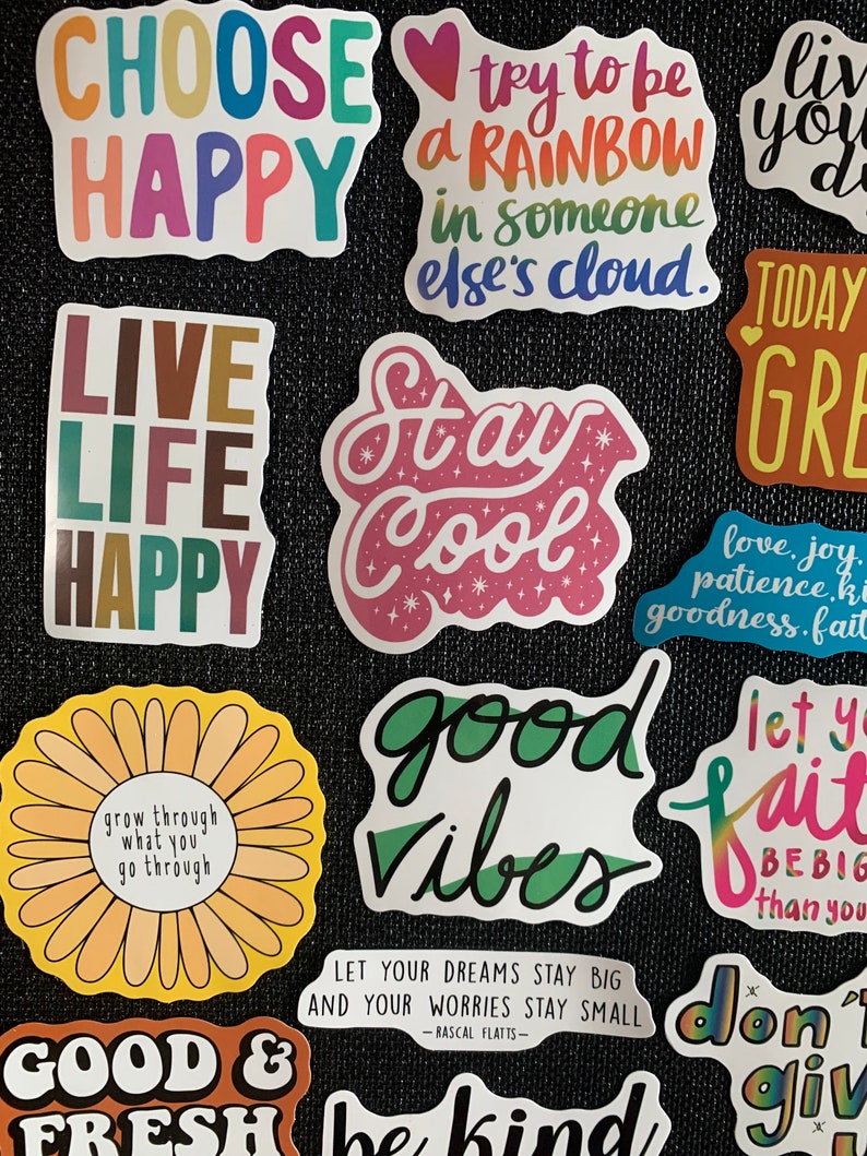 Inspirational Motivational Sticker Pack Positive Words Phrases Vinyl ...