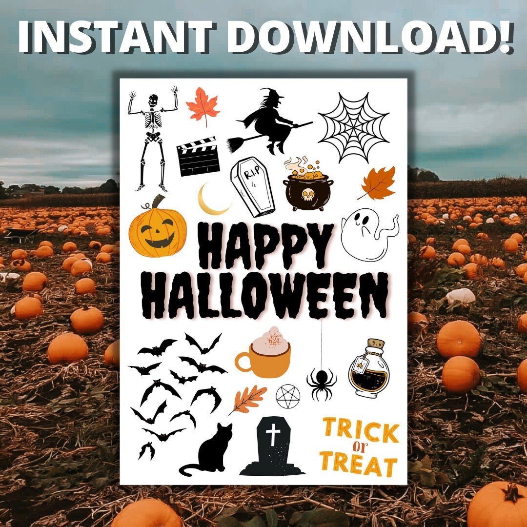 Happy Halloween Digital Print | Halloween Digital Download, Instant ...